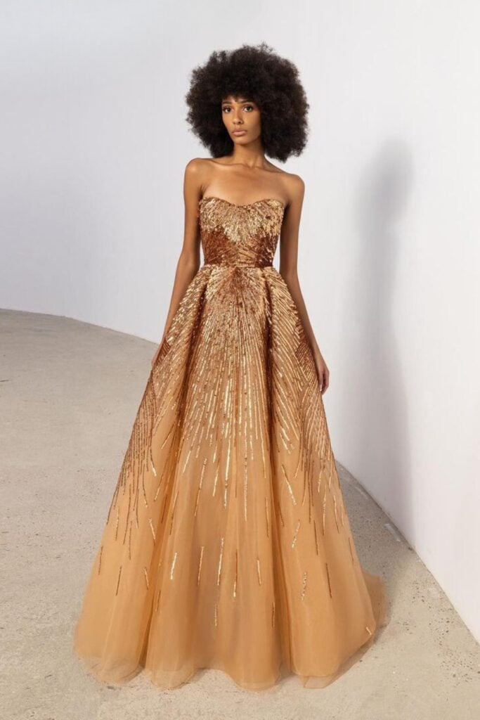 11 Gold Evening Dresses That'll Make You Look Like a Million Bucks