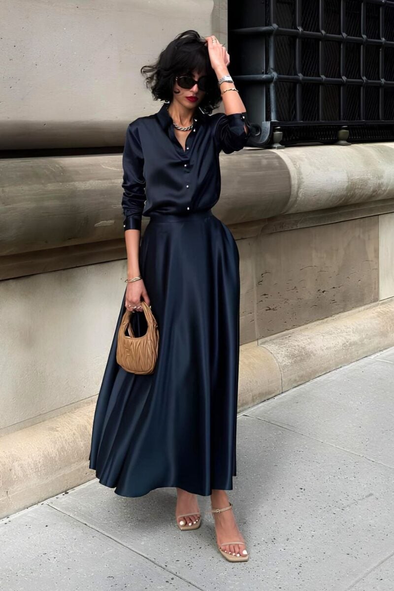 16 Silk Skirt Outfit Ideas That Make Them a Spring Must-Have