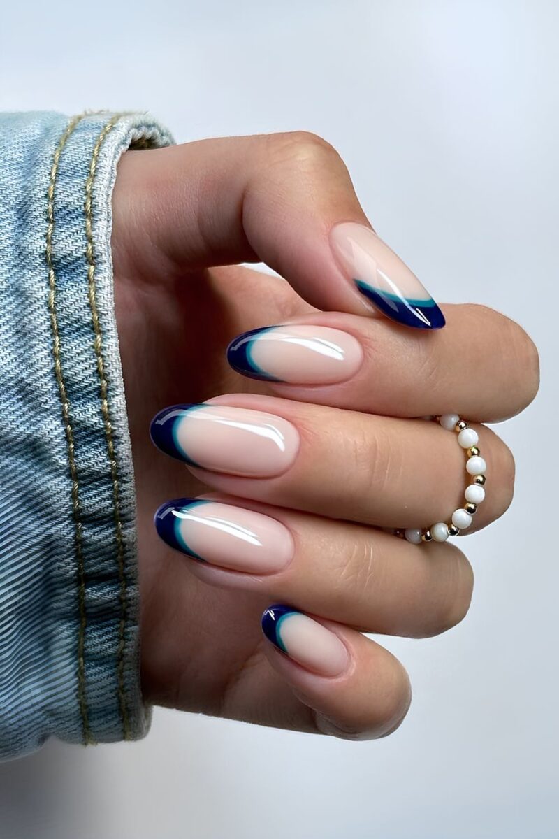30 Blue French Tip Nails Made for Nail Queens