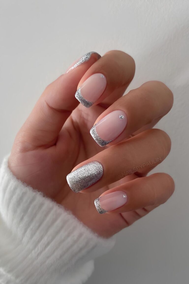 20 Stunning Silver French Tip Nail Ideas You Need Right Now