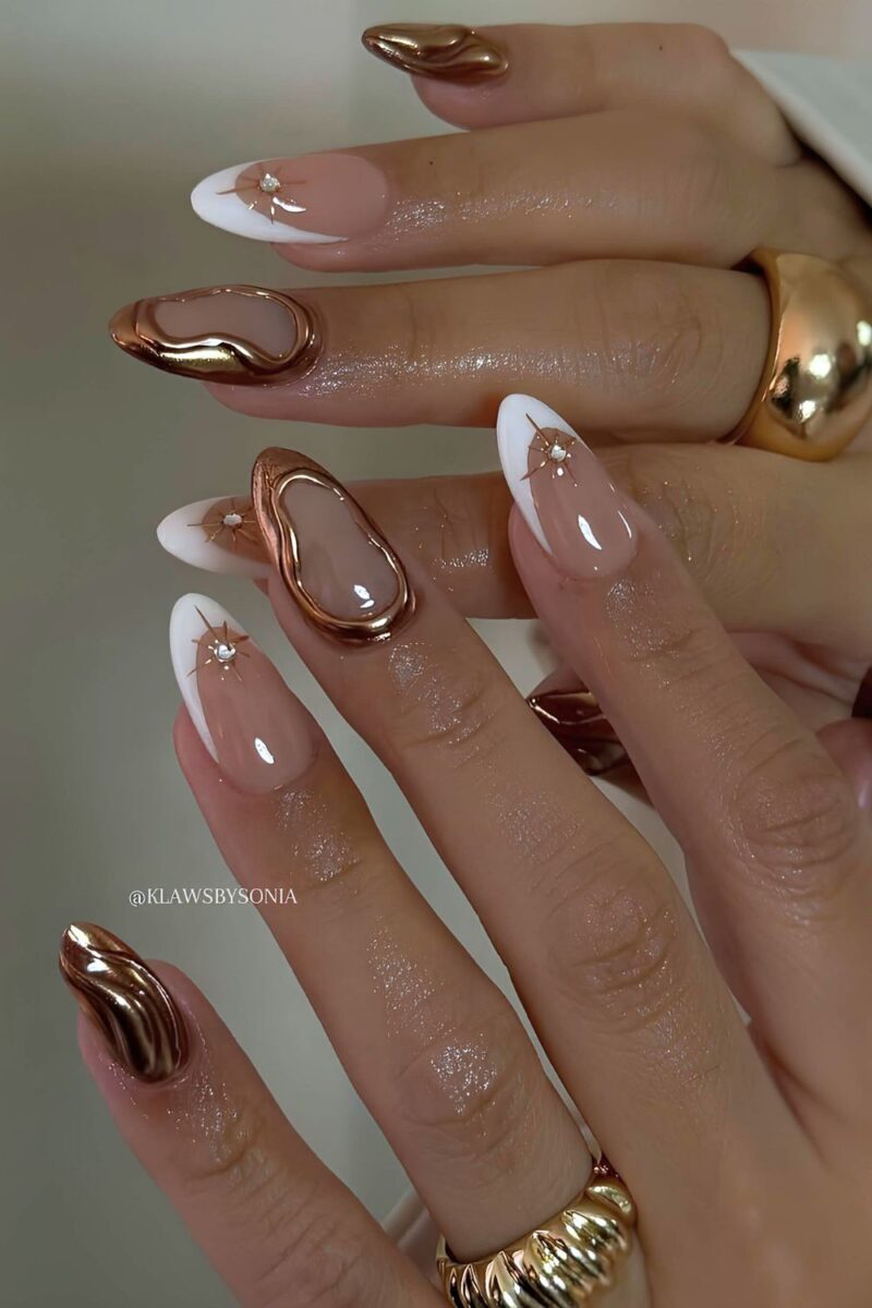 25 White and Gold Nail Designs Everyone Will Be Wearing in 2025