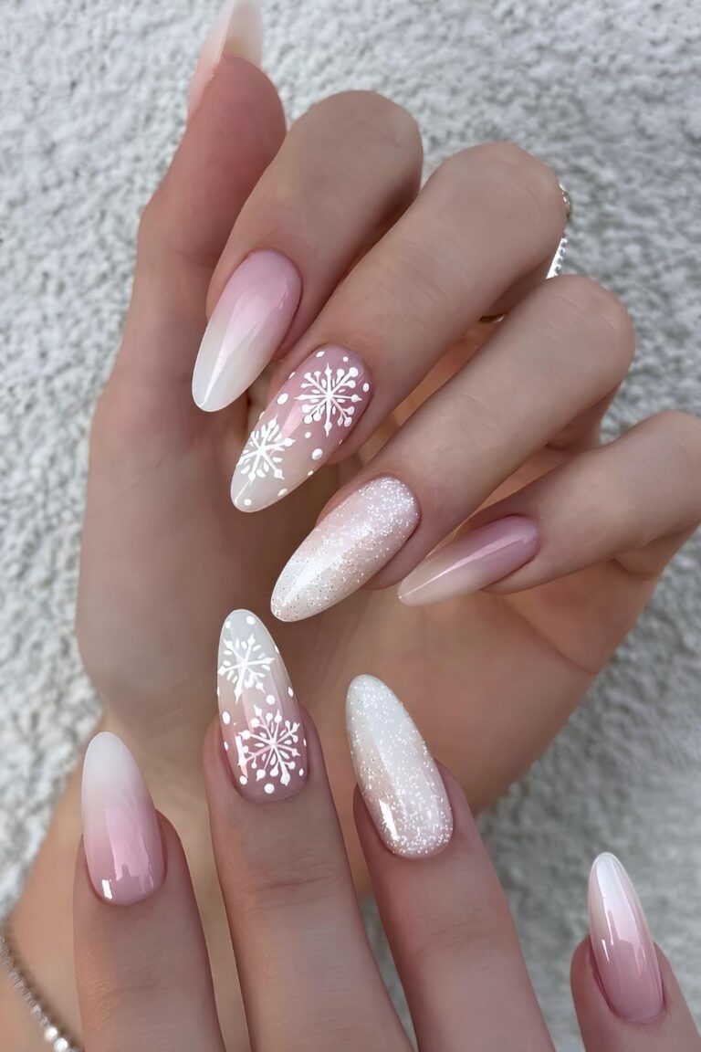 30 Snowflake Nail Ideas That Will Slay Your Winter Look