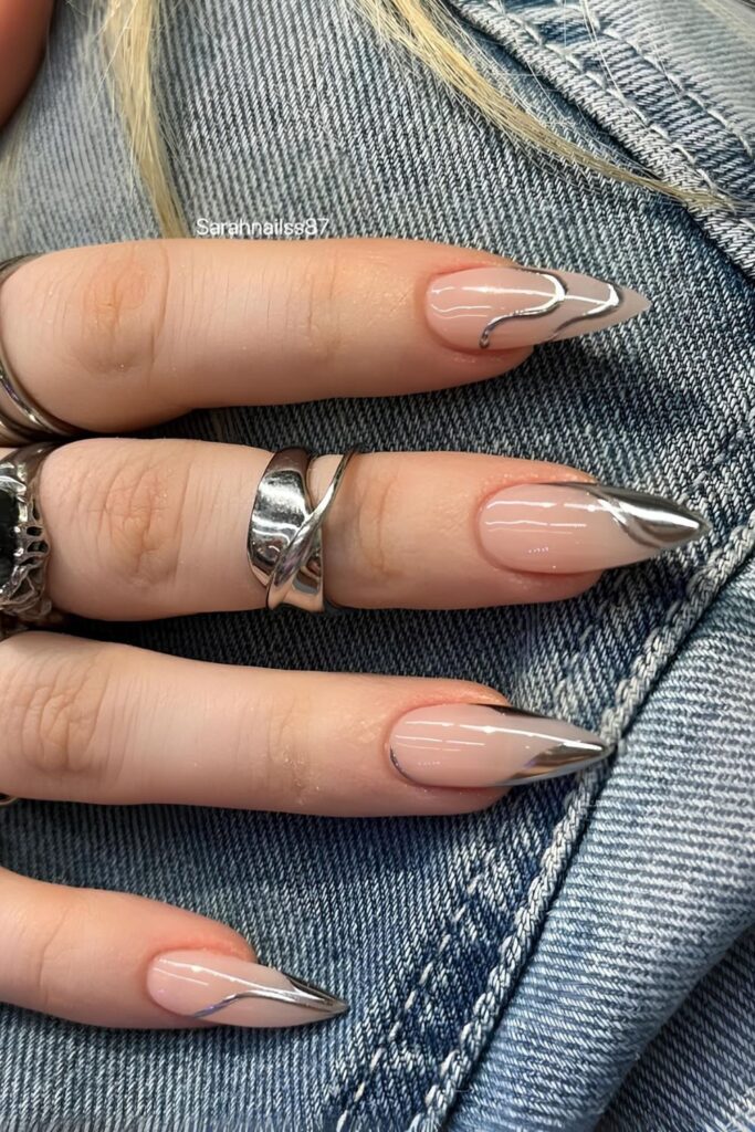 20 Stunning Silver French Tip Nail Ideas You Need Right Now