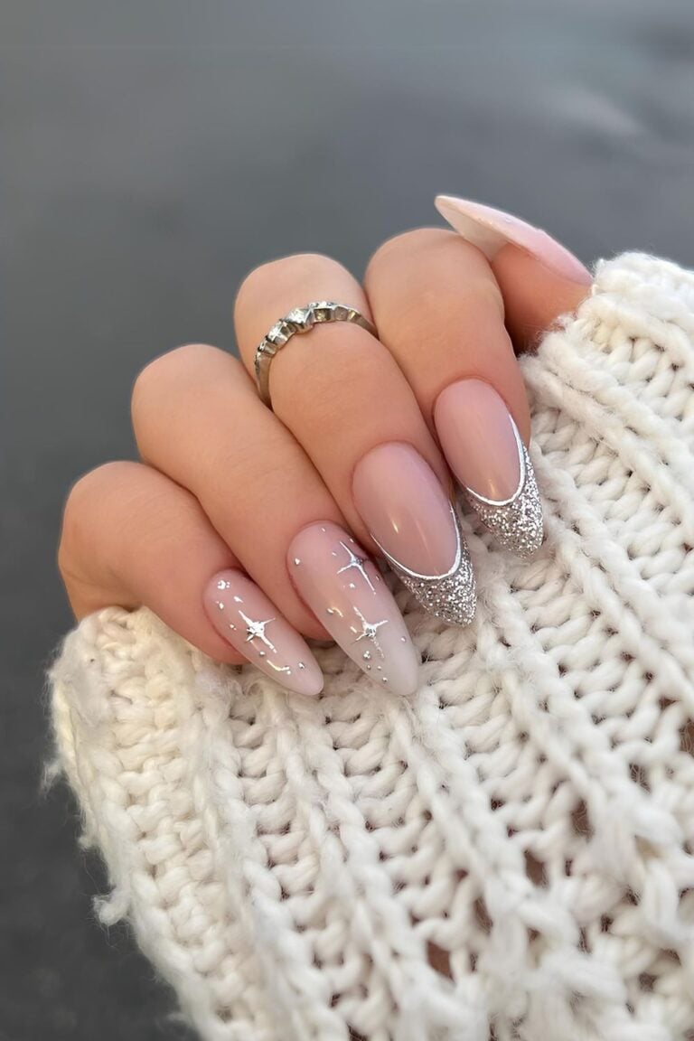 20 Stunning Silver French Tip Nail Ideas You Need Right Now