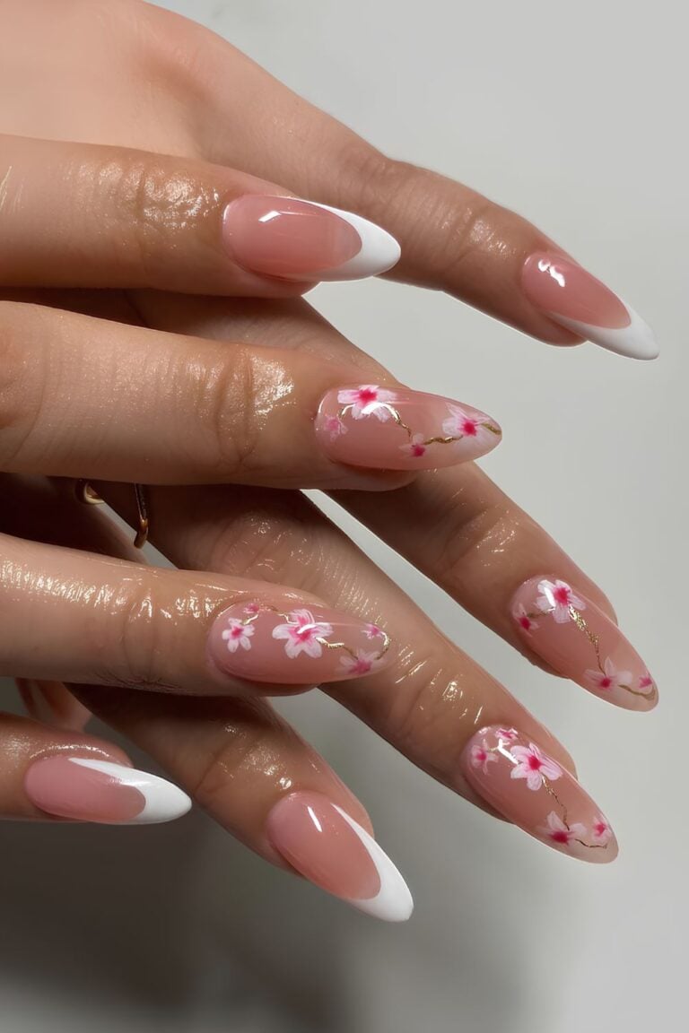 40 Floral French Tip Nail Ideas Trending Right Now