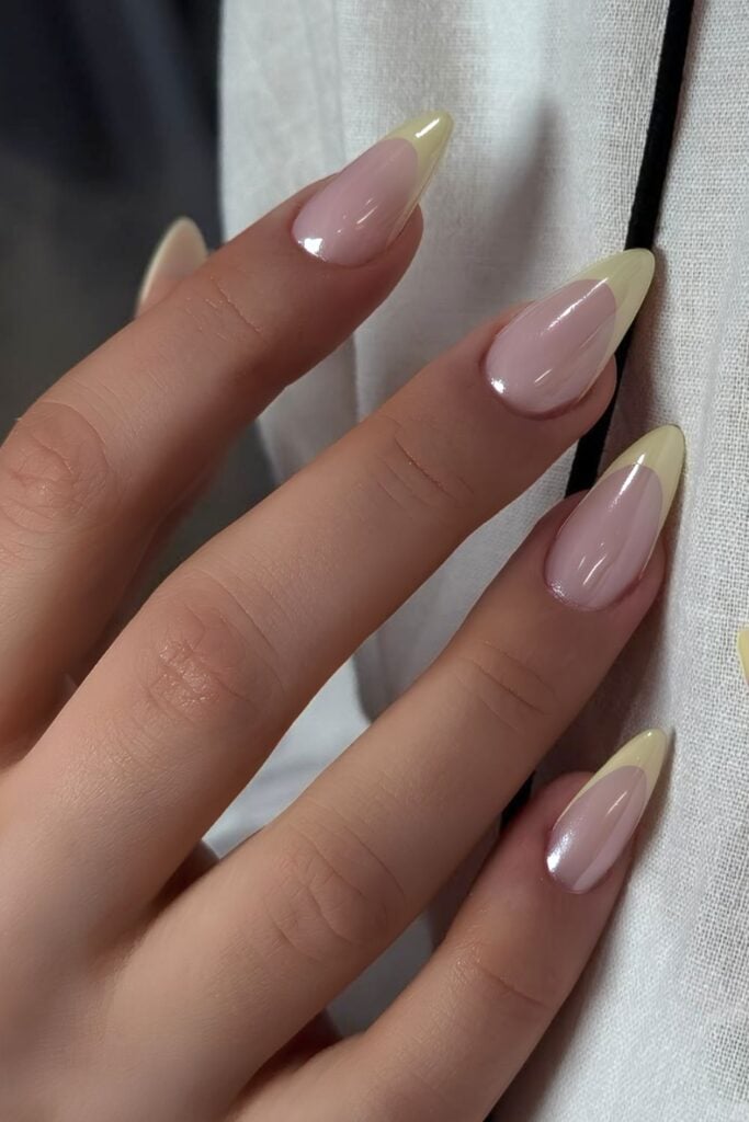 31 Yellow French Tip Nails That Bring All the Summer Energy