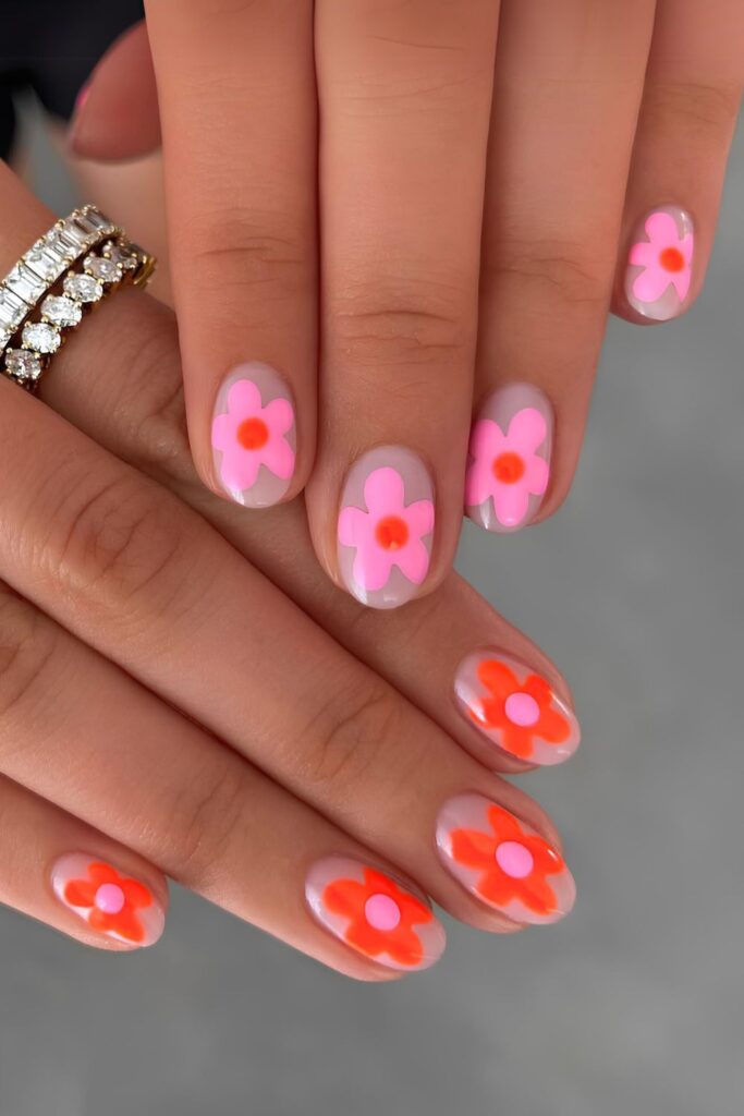 30+ Trendy Pink and Orange Nails to Rock This Summer